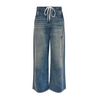 Maison Margiela Blaue Denim Jeans mit Kordelzug Weites Bein - - Jeans - Damen - Blau - W28