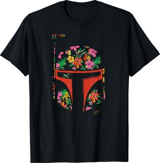 Star Wars Boba Fett Tropical Floral Print T-Shirt