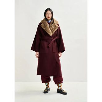 Essentiel Femme, Manteaux, Rouge, Taille: 36 FR Irno Belted Coat