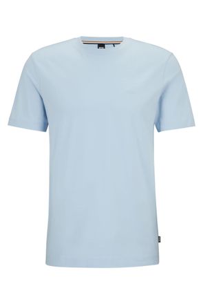 BOSS Herren Thompson 01 T-Shirt aus Baumwoll-Jersey mit gummiertem Logo-Print Hellblau XL