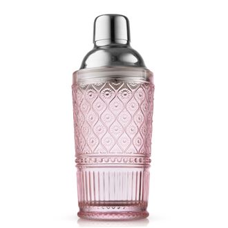 Godinger Cocktail-Shaker, Martini-Shaker, Glas-Cocktail-Shaker - 480 ml, Claro Collection, Rosa