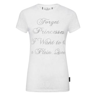 Philipp Plein Femme, Tops, Blanc, Taille: 40 FR T-Shirt Col Rond