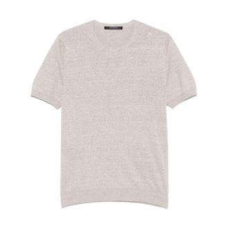 Tagliatore T-Shirt mit Rundhalsausschnitt - - Tops - Herren - Beige - 3XL