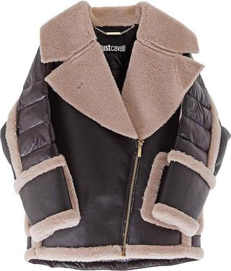 Just Cavalli Ledermantel - Schwarz
