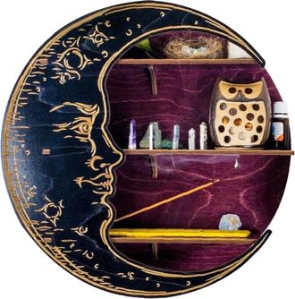 Generico Eckregal - Eckregal in, schwebendes Wandregal aus Holz - zur Aufbewahrung von Glas, Kunsthandwerk, Töpfen und Duftkerzen