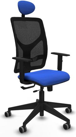 Piqueras y Crespo B&uuml;rostuhl mit verstellbaren Armlehnen, h&ouml;henverstellbare Lendenwirbelst&uuml;tze und festes Kopfteil, ausgestattet mit Syncro/Traslack und Schneideschaum. 