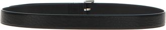 Saint Laurent Leather with YSL Logo Buckle Belt - Black
