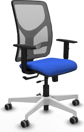 Piqueras y Crespo Schreibtischstuhl mit R&uuml;ckenlehne, mit 1D-Armlehnen, h&ouml;henverstellbare Lendenwirbelst&uuml;tze, ausgestattet mit Syncro/Traslack und Schneideschaum, Grau/B