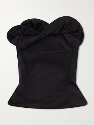 Magda Butrym Bustier Aus Einer Woll-seidenmischung Mit Twist-detail - Schwarz