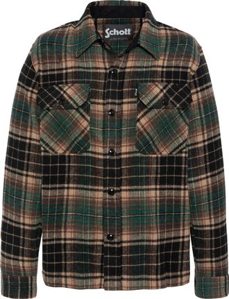 Schott NYC Herren Shcarl4 Shirt, gr&uuml;n, XL