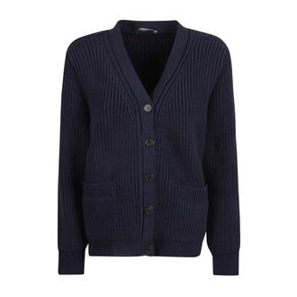 Prada Baumwollpullover mit Knopfverschluss - - Knitwear - Damen - Blau - S