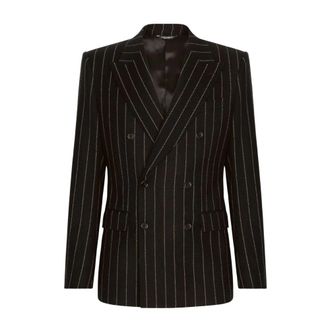 Dolce & Gabbana Nadelstreifen-Sakko im Double-Breasted-Stil - - Suits - Herren - Schwarzk - M