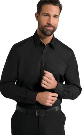 JP1880 Herren Hemd, Business, Bügelfrei, Kentkragen, Langarm, Comfort Fit, Bis 8xl, Schwarz, 5XL Tall EU