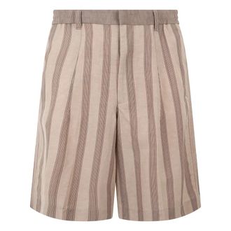 Emporio Armani Bermuda-Shorts aus Leinenmischung - - Shorts - Herren - Beige - M