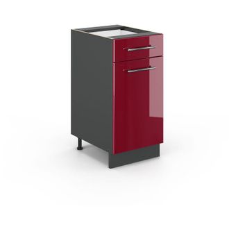 Vicco Meuble dangle Fame-Line, Rouge bordeaux Haute brillance, 80.5 cm sans plan de travail Vicco