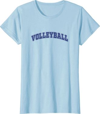 Trendy Apparel Volleyball Bold Blue Collegiate Style Athletic Logo T-Shirt