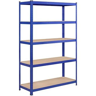 Yaheetech Etag&egrave;re/Rayonnage de Garage/Atelier/Rangement/Stockage Charge Lourde R&eacute;sistant 5 Niveaux 180 x 120 x 45 cm Capacit&eacute; 875 kg Bleu