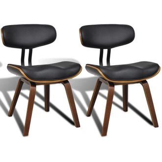 vidaXL Vidaxl - Chaises &agrave; manger lot de 2 bois courb&eacute; et similicuir