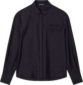 Emporio Armani Femme, Blouses et Chemises, Noir, Taille: 44 FR Blouse style chemise