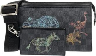 Louis Vuitton Pre-owned Gaston Wearable Wallet Damier Graphite Shoulder Bag - Homme - Pre-owned - Gris - Taille: ONE Size
