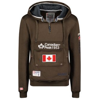 Canadian Peak Galapagos_Men - Mens Zip Pocket Hoodie - Sweatshirt Sweater Logo Long Sleeve Warm - Mens Spring Summer Fall Winter Season (Brown 3XL)