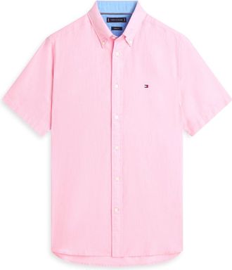 Tommy Hilfiger Kurzarmhemd aus Baumwolle und Leinen, Regular Fit in
