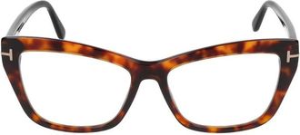 Tom Ford unisex, Accessoires, Brun, Taille: 55 MM Blue Block Square Cat Eye Opticals