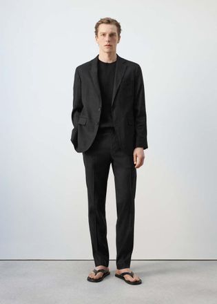 Mango T-shirt maille c&ocirc;tel&eacute;e noir - Homme - XXL - MANGO MAN