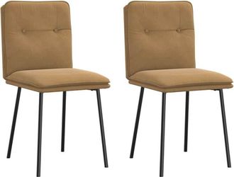 vidaXL Vidaxl - Chaises à manger lot de 2 Marron Velours