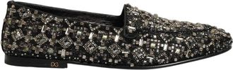 Dolce & Gabbana Homme, Chaussures, Noir, Taille: 43 EU Mocassins habill&eacute;s orn&eacute;s de cristaux