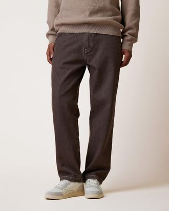 Faguo Jean loose chocolat coton