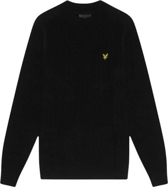 Lyle & Scott Homme, Pulls, Noir, Taille: XS Pull Col Rond C&ocirc;tel&eacute;