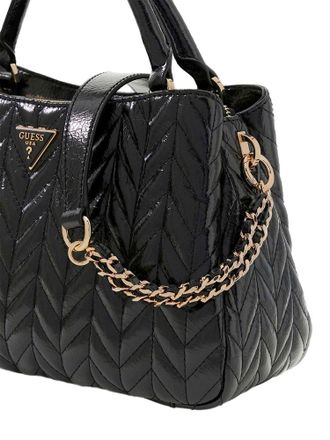 Guess Womens Satchel Bag Black Polyurethane - Satchel-Bags