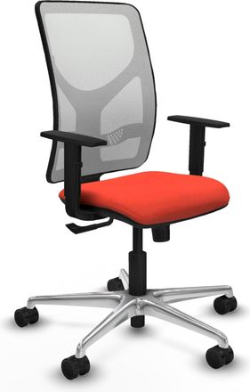 Piqueras y Crespo Schreibtischstuhl in Orange, mit 1D-Armlehnen, h&ouml;henverstellbare Lendenwirbelst&uuml;tze, ausgestattet mit 3 Positionen und Schneideschaum, Wei&szlig;/Dunkeloran