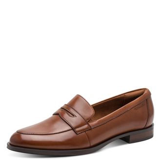 Tamaris Damen Loafer flach Leder, braun, 36 EU