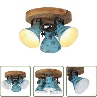vidaXL Lampe de style industriel - Plafonnier 25 W bleu d&eacute;lav&eacute; 35x35x25 cm E27