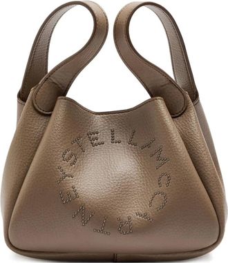 Stella McCartney sac à main à logo embossé - Marron