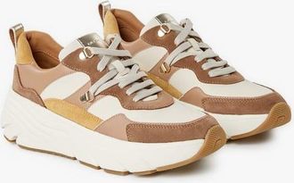 Geox Baskets bi-mati&egrave;re en cuir m&eacute;lang&eacute;