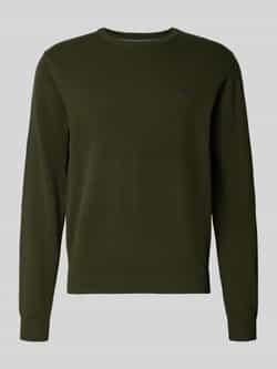 Fynch-Hatton Strickpullover aus reiner Baumwolle mit Logo-Stickerei