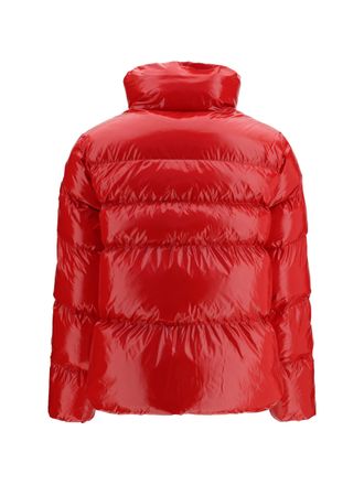 Pinko Womens Glossy Quilted Puffer Jacket Rosso Burgundy Wine Down Coat