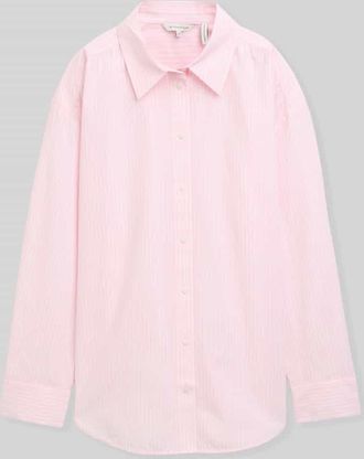 Tom Tailor Hemdbluse mit abgerundetem Saum aus Baumwollmix
