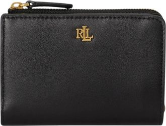 Ralph Lauren Portefeuille Compact en Cuir - Femme - Accessoires - Noir - Taille: ONE Size