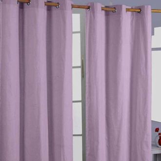 Homescapes Gardinen unifarben mauve 2er Set 228 x 137 cm - Homescapes