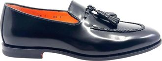 Santoni Homme, Chaussures, Noir, Taille: 40 1/2 EU Andrea Tassel Loafer