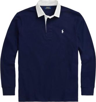 Polo Ralph Lauren polo de rugby &agrave; manches longues - Bleu