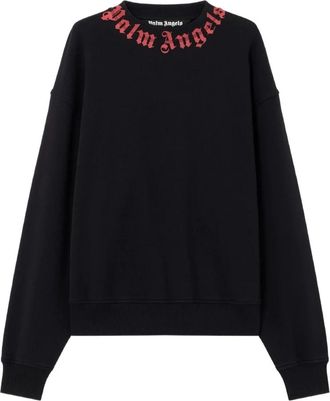 Palm Angels Homme, Sweatshirts et sweats &agrave; capuche, Noir, Taille: XS Regular Crew SweaT-shirt