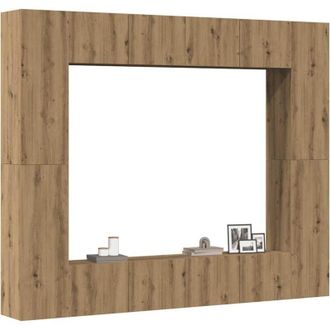 vidaXL Vidaxl - Ensemble de meuble tv mural 8 pcs ch&ecirc;ne artisanal