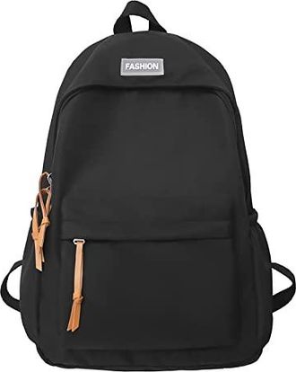 Generic Sac &agrave; dos de voyage haute capacit&eacute; en nylon avec fermeture &eacute;clair pour femme et fille, Noir, taille unique