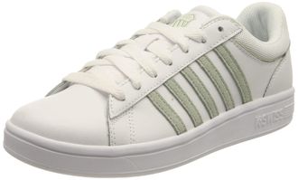 K-Swiss Damen Court Winston Sneaker, White/Black Panther, 39 EU