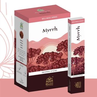 Kajal Perfumes Paris Himalaya Myrrhe Räucherstäbchen 12 x 15g - Agarbatti Duftstäbchen Myrrh für Meditation, Yoga, Gebet, Raumduft & Reinigung | Weihrauch Alternative Pooj